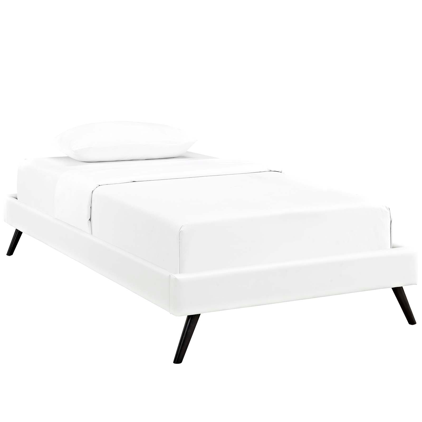 Loryn Vinyl Bed Frame with Round Splayed Legs – Absolute Home Furnishings